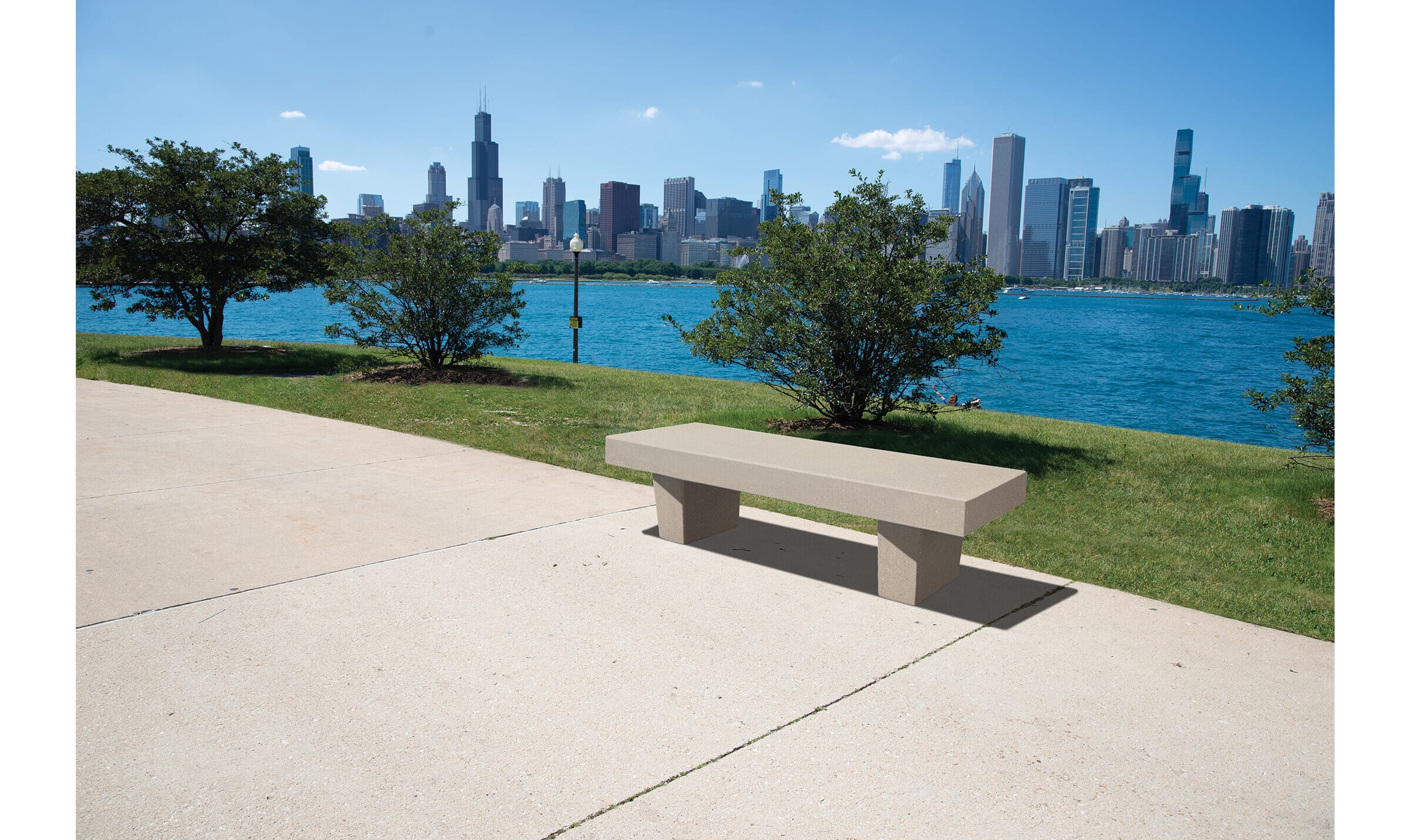 University Concrete Benches BN-189 - - Barco Products