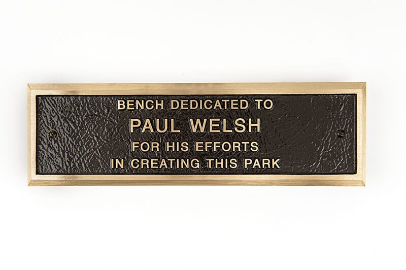 Cast Bronze Bench Plaques PQ-02 - - Barco Products Canada