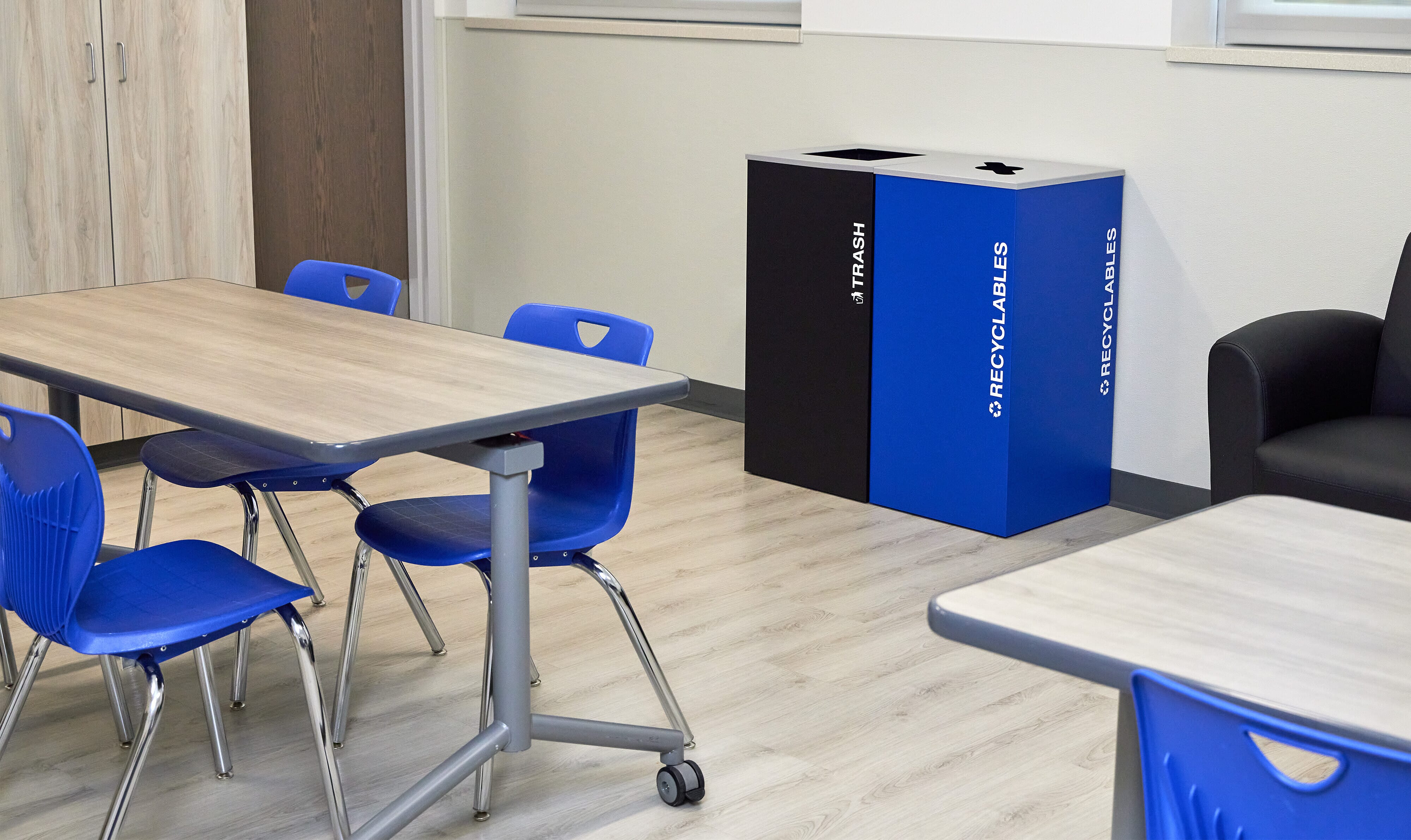 BrightStream 2-Stream Indoor Trash and Recycling Receptacles WR-150 ...