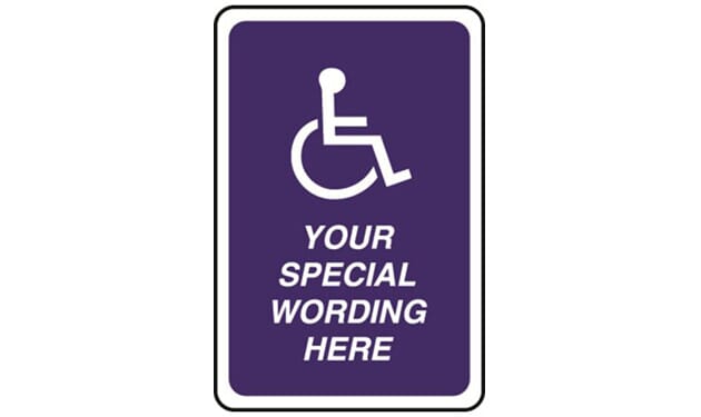 Blue ADA Symbol Semi-Custom Sign AS10A - - Barco Products