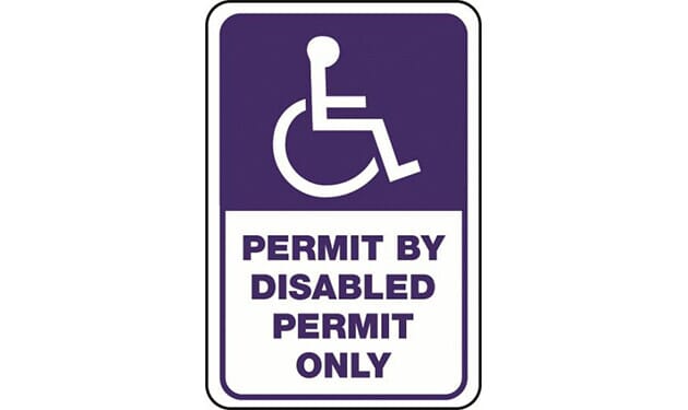 ADA Symbol, Permit By Disabled Permit Only Sign - - TreeTop Products