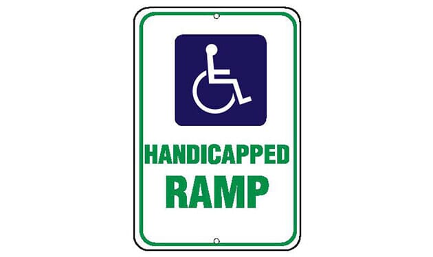 ADA Symbol, Handicapped Ramp Sign AS6 - - Barco Products Canada