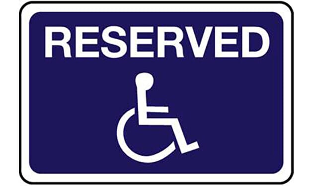 Reserved ADA Symbol Sign - - TreeTop Products