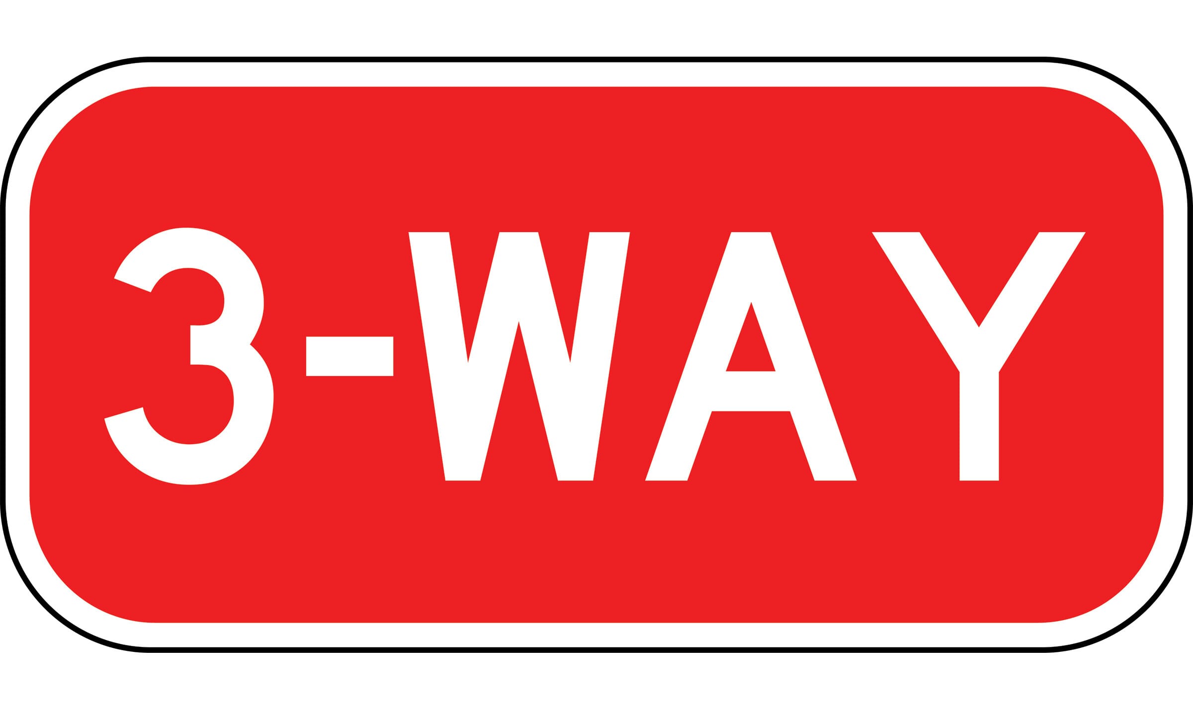 3-Way Stop Sign/ 12 x6" Reflective Aluminum KHC1120AR - 12'' x 6 ...