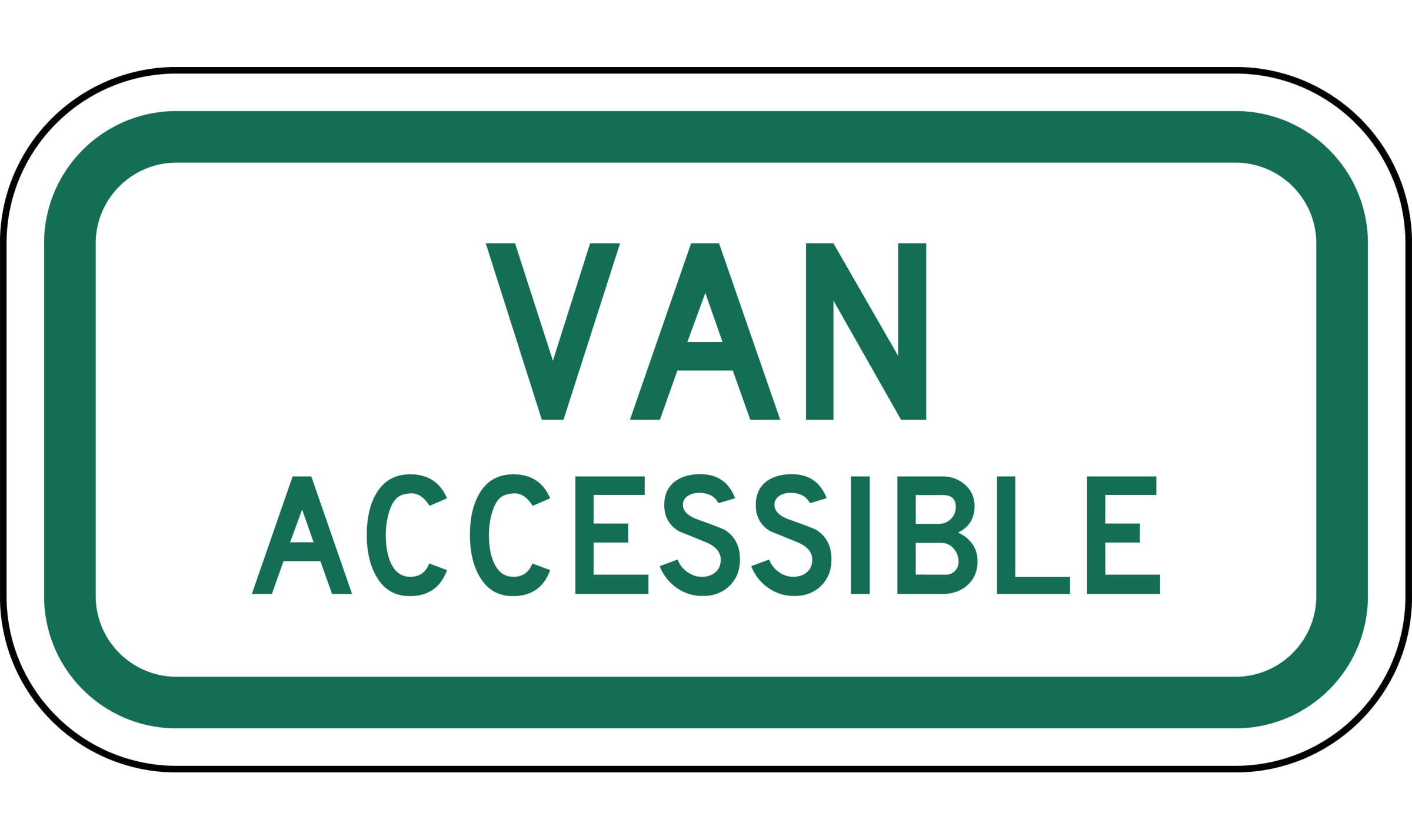 Van Accessible - White Sign/ 12" x 6"/ Reflective Aluminum KHC6860AR ...