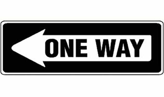 One Way - Left Arrow Sign/ Reflective Aluminum - 36" x 8" Reflective ...