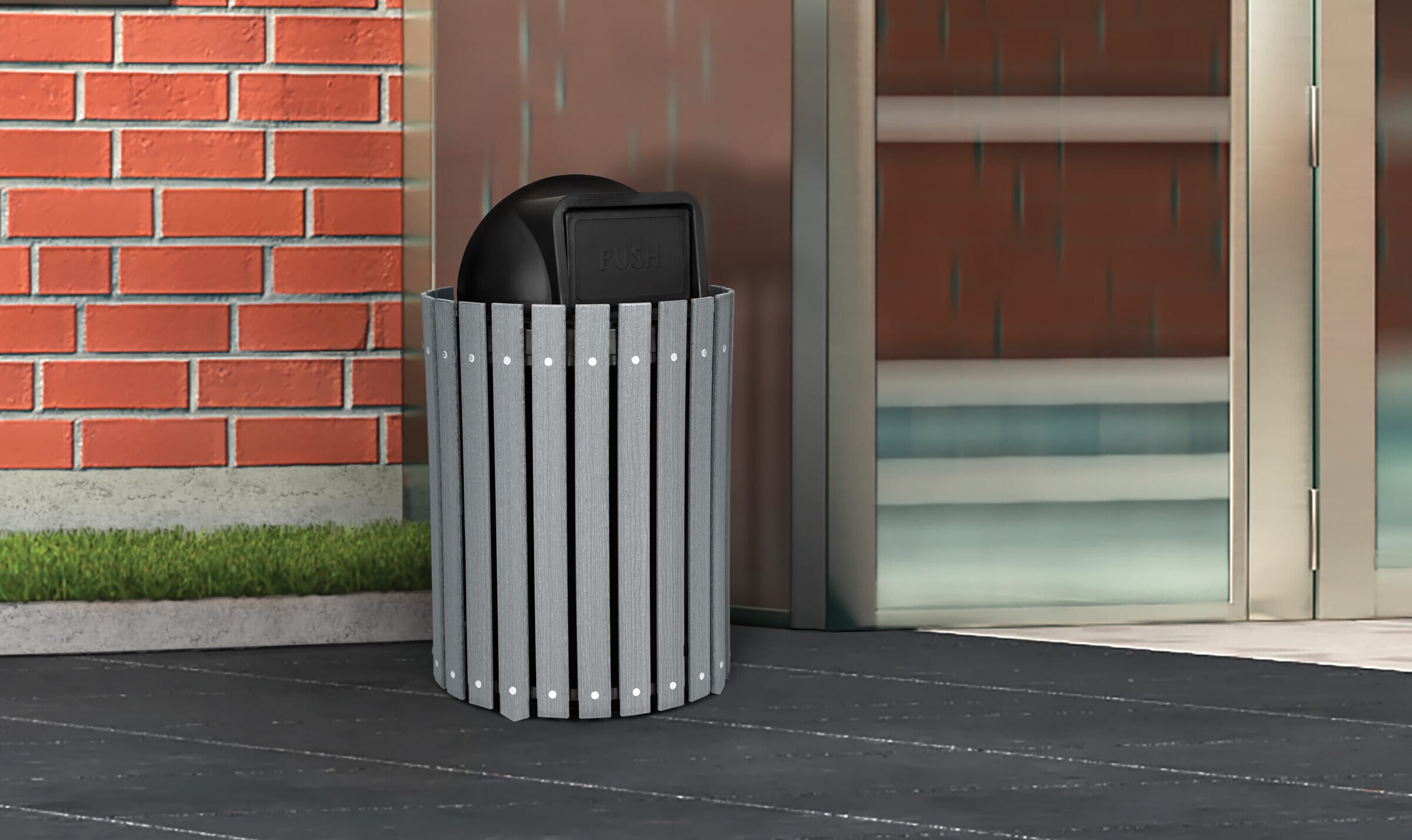 Recycled Plastic Receptacles - Wood Grain Naturals WR-142 - - Barco ...