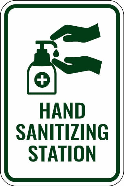 Hand Sanitizing Station Sign SIGN-755 - - Barco Products