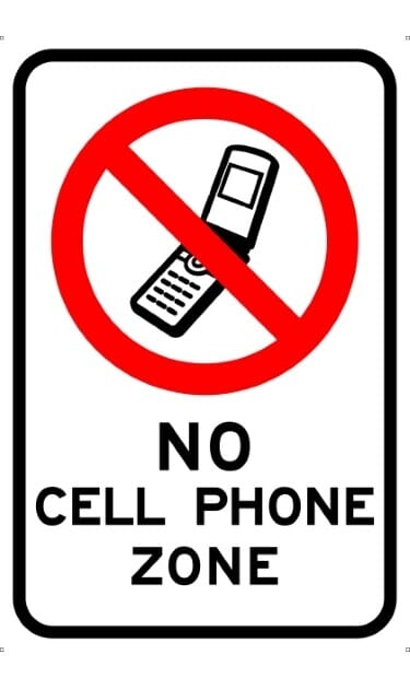 No Cell Phone Zone w/Symbol LE1241 - - Barco Products
