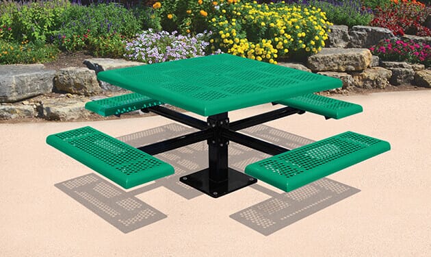 Comfort Series Square Pedestal Picnic Table - - Speed Bumps & Humps by ...