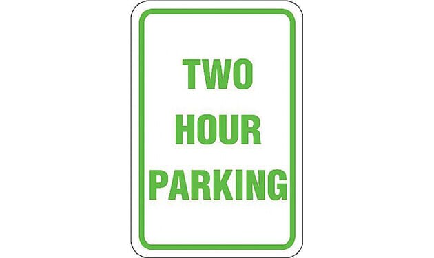 Two Hour Parking Sign SP123 - - Barco Products