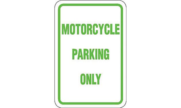 Motorcycle Parking Only Sign SP130 - - Barco Products