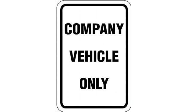 Company Vehicle Only Sign SP148 - - Barco Products