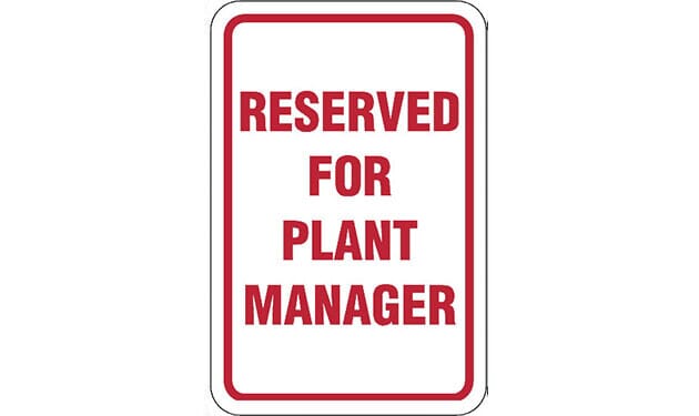Reserved for Plant Manager Sign SP154 - - Barco Products