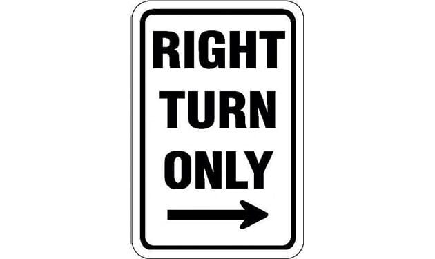 Right Turn Only w/ Right Arrow Sign SP183 - - Barco Products