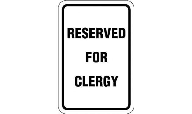 Reserved for Clergy Sign KSP195 - - KirbyBuilt Products