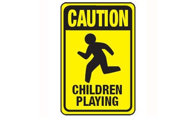 Caution Children at Play w/ Kid Symbol Sign SP332 - - Barco Products