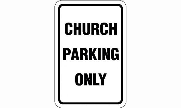 Church Parking Only Sign VE2195 - - Barco Products
