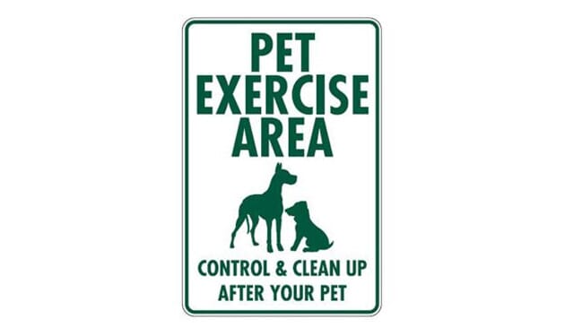 Pet Exercise Area Sign VE5105 - - Barco Products Canada