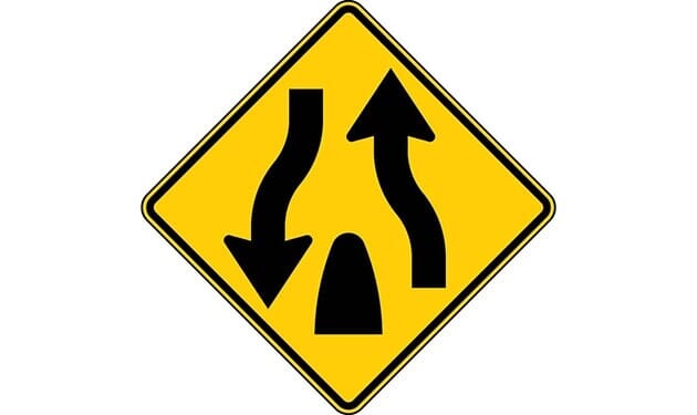 Divided Highway Ends Directional Sign - - TreeTop Products