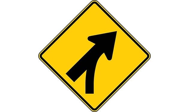 Entering Roadway Merge Symbol Sign SIGN-148 - - Barco Products