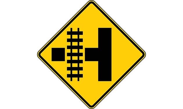 Rail Crossing and Intersection Advance Warning Left T-top Intersection ...