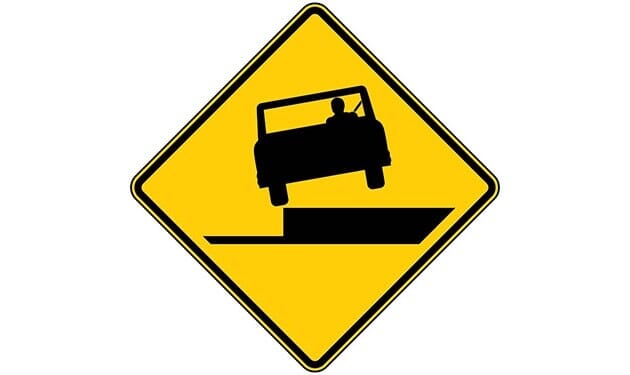 Shoulder Drop Off Left Symbol Sign SIGN-428 - - Barco Products