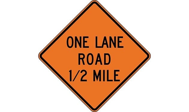 One Lane Road 1/2 Mile Construction Sign KSIGN-326 - - KirbyBuilt Products
