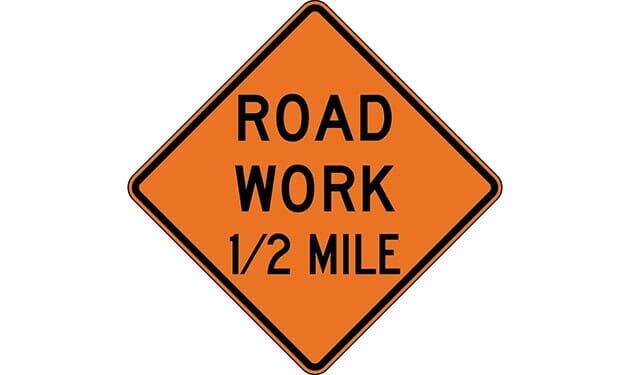 Road Work 1/2 Mile Construction Sign SIGN-411 - - Barco Products
