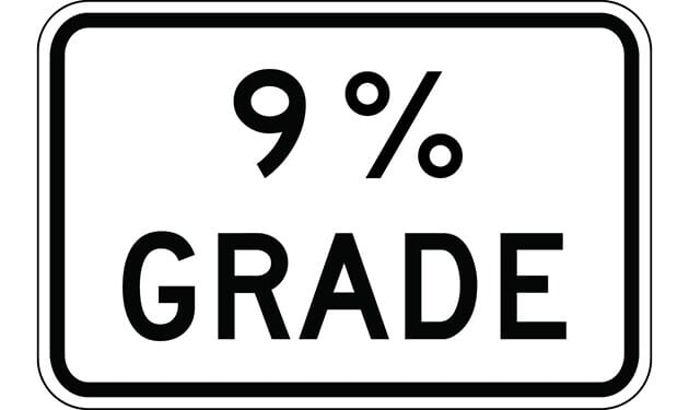 9% Grade Sign SIGN-554 - - Barco Products