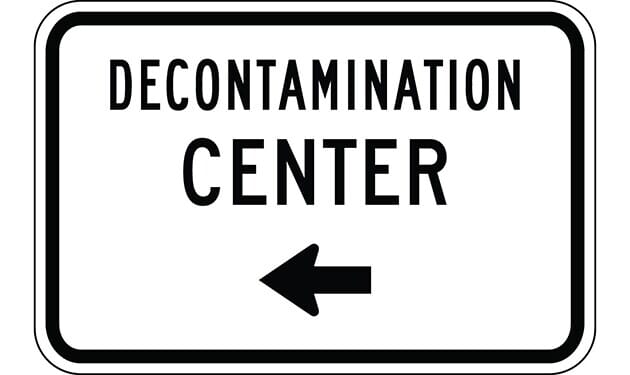 Decontamination Center with Left Arrow Sign - - TreeTop Products