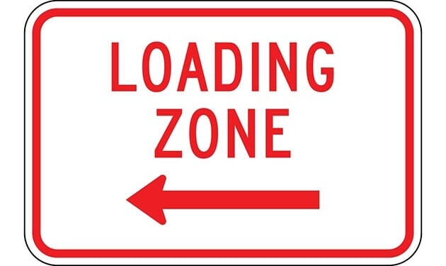 Loading Zone with Left Arrow Sign - - TreeTop Products