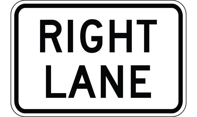 Right Lane Directional Sign SIGN-385 - - Barco Products