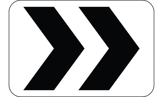 Roundabout Directional with 2 Chevrons Sign SIGN-420 - - Barco Products ...