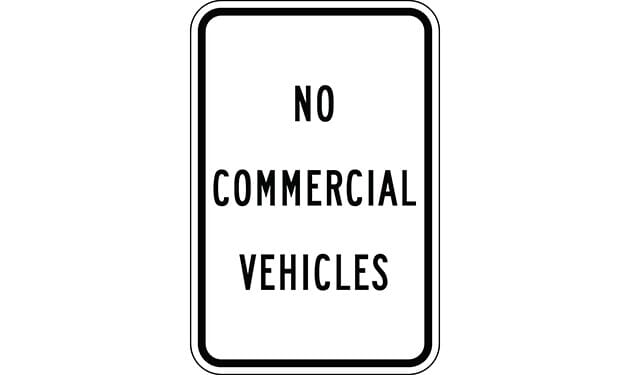 No Commercial Vehicles Sign SIGN-88 - - Barco Products Canada