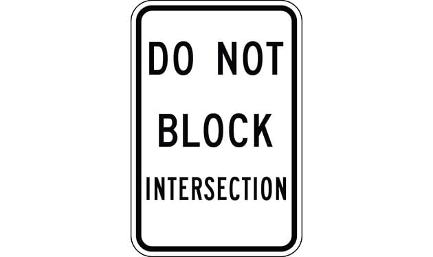 Do Not Block Intersection Sign SIGN-116 - - Barco Products Canada