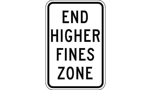End Higher Fines Zone Signs SIGN-142 - - Barco Products