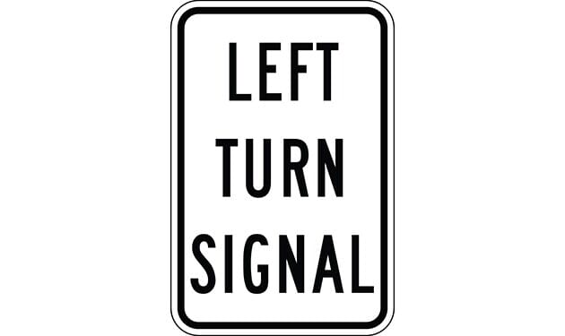 Left Turn Signal Sign KSIGN-228 - - KirbyBuilt Products
