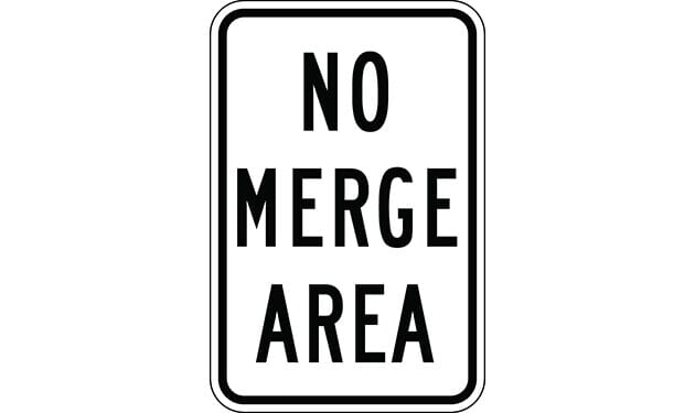 No Merge Area Sign SIGN-280 - - Barco Products