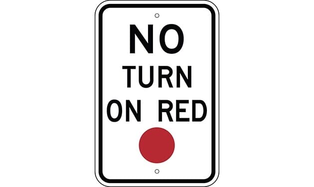No Turn on Red with Red Circle symbol Sign KSIGN-316 - - KirbyBuilt ...