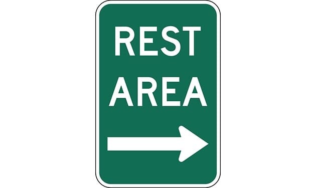 Rest Area with Right Arrow Sign SIGN-415 - - Barco Products