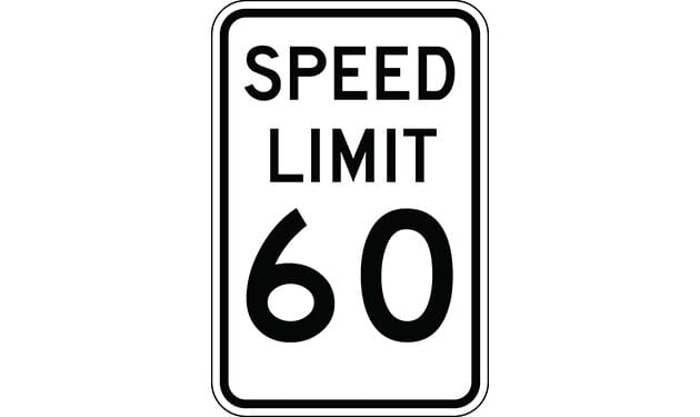 Speed Limit 60 Sign - - TreeTop Products