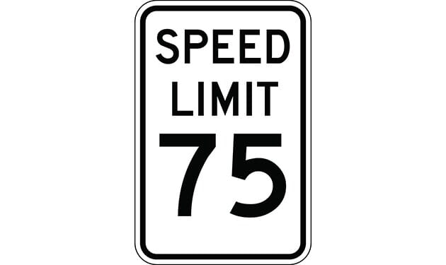 Speed Limit 75 Sign - - TreeTop Products