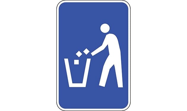 Litter Container Symbol Information Sign SIGN-240 - - Barco Products