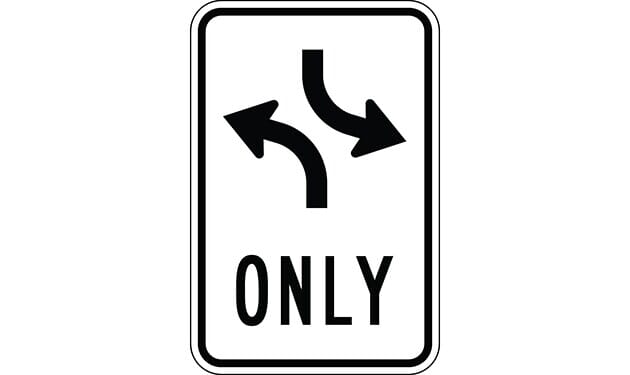 Two-Way Left Turn Lane Only Sign SIGN-515 - - Barco Products