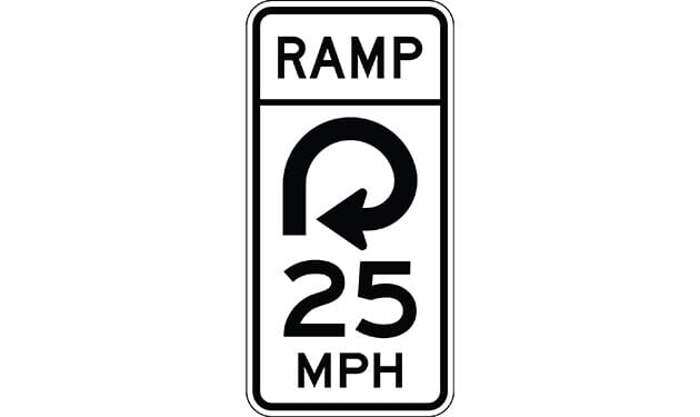 Advisory Ramp Speed, Semi-Custom MPH Sign - - TreeTop Products