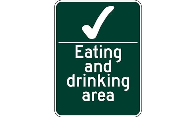 Approved Eating and Drinking Area Sign - - The Bench Factory by TreeTop ...